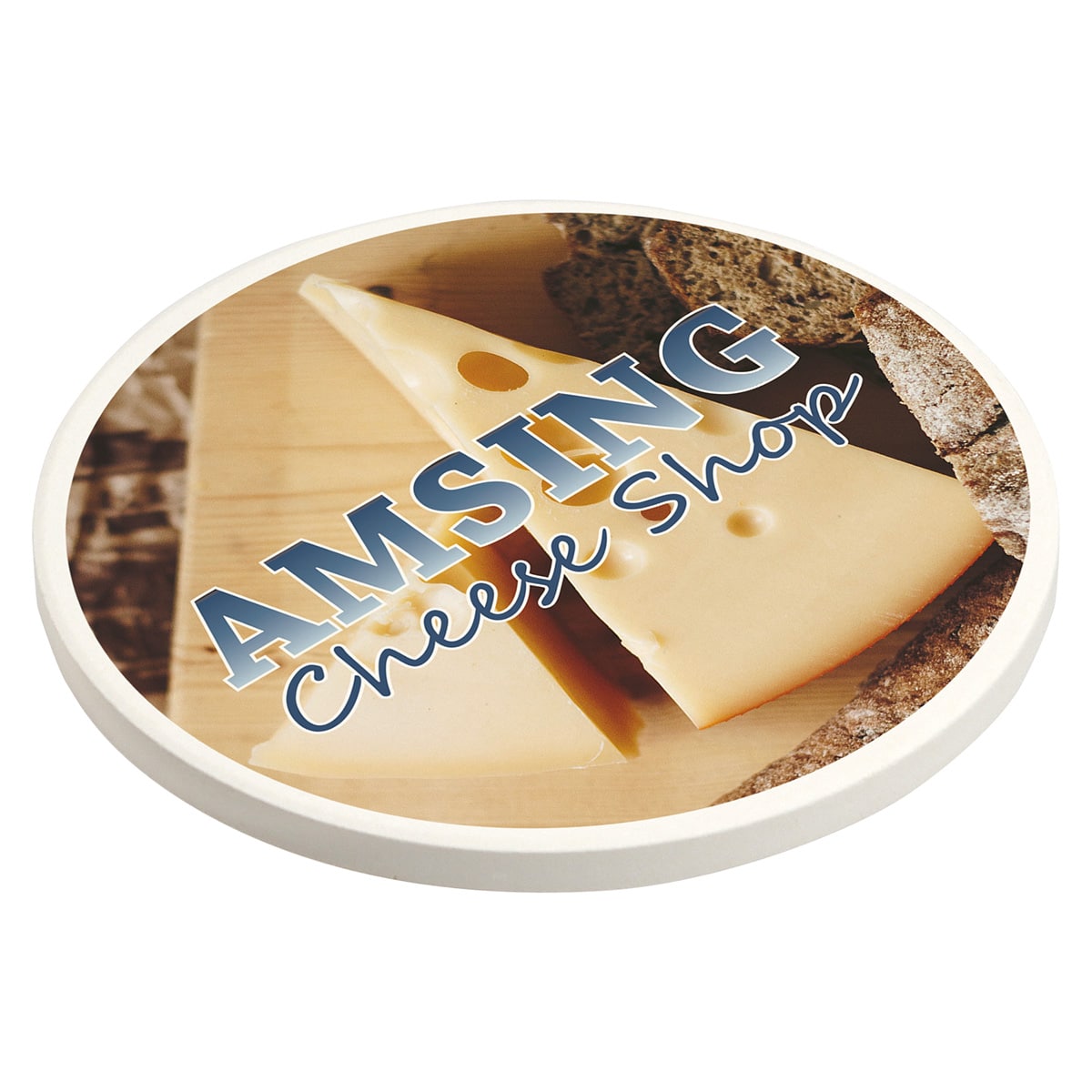 Cobblestone Absorbent Coaster with Cork Base – Branded Coasters