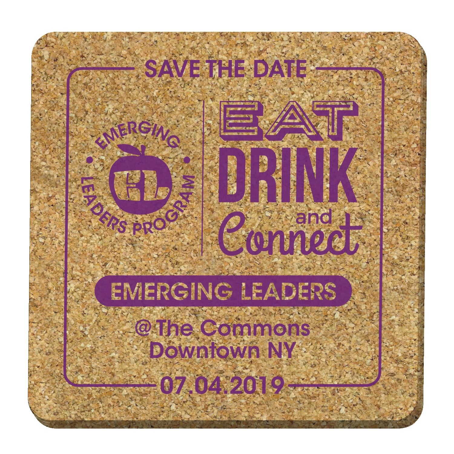 Cork Coaster | Square | 4″ x 4″ – Branded Coasters