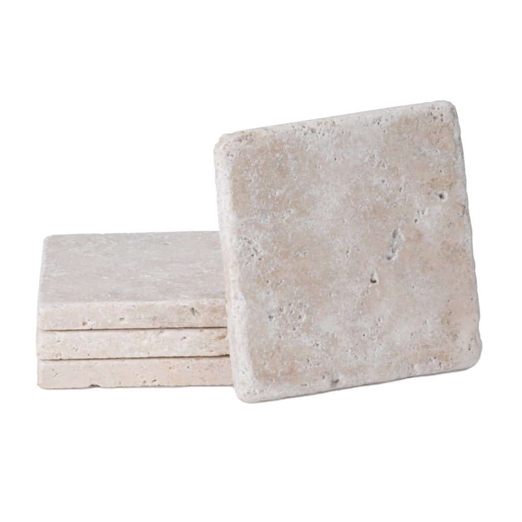 Natural Stone Travertine Coaster – Branded Coasters
