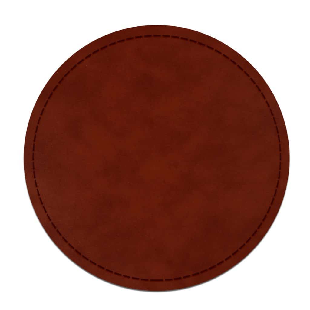 Custom Classic Round Leather Coasters with Logo | BrandedCoasters.com