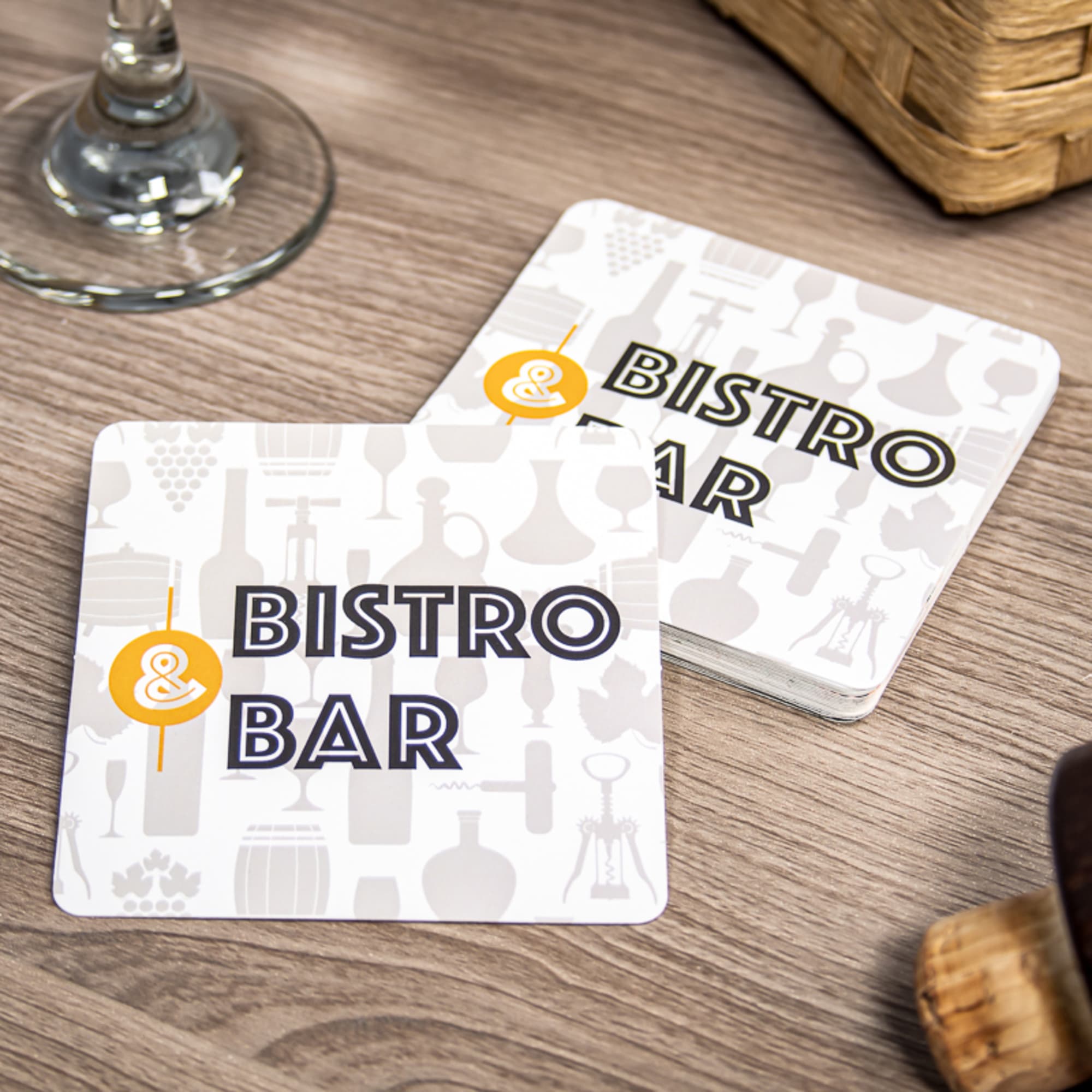 Custom Paper Coasters – 3.5″ Square with Logo | BrandedCoasters.com